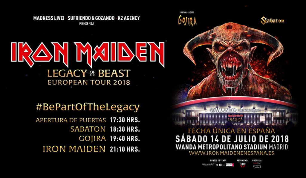 Horarios del concierto de Iron Maiden en Madrid | Metal Journal