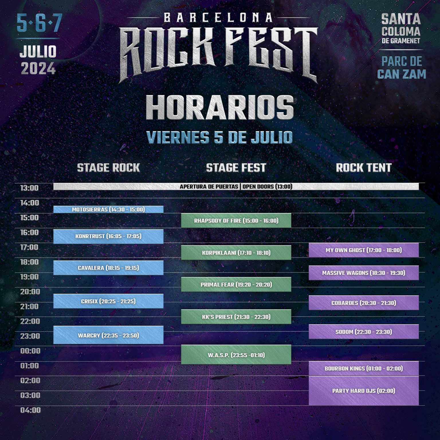 Barcelona Rock Fest 2024 anuncia los horarios de las actuaciones | Metal Journal